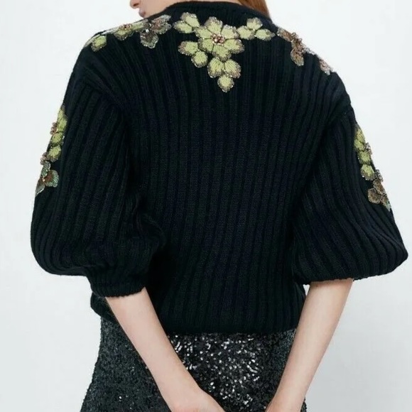 Zara | Sweaters | Zara Limited Edition Sequin Knit Sweater Nwt | Poshmark